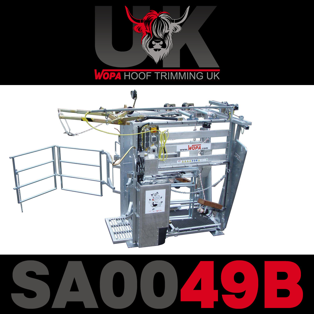 WOPA SA0049B Cattle Hoof Treatment Box (Hydraulic) – Wopa Hoof Trimming UK